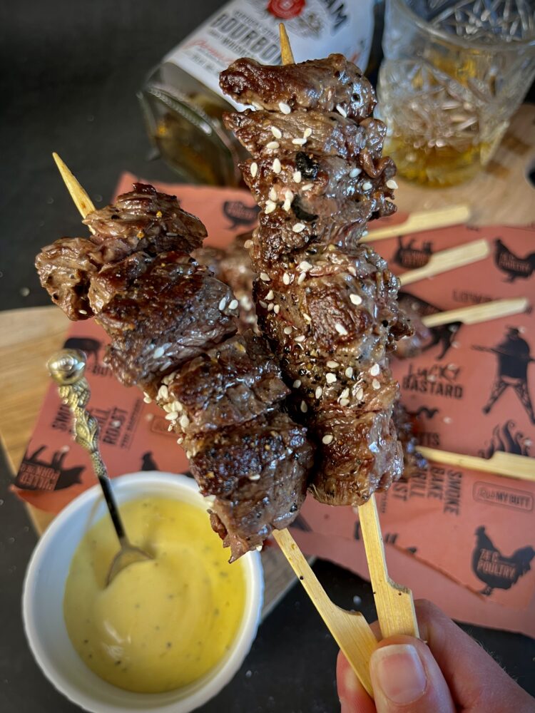 Bavette spiesjes recept met whiskysaus - BBQuality
